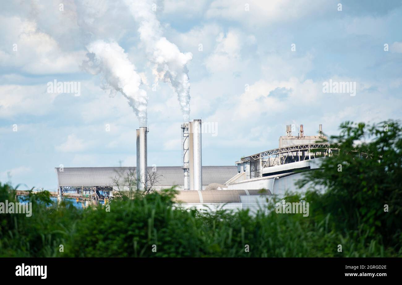 Thick and heavy smoke coming out of a huge, White smoke comes out from ...
