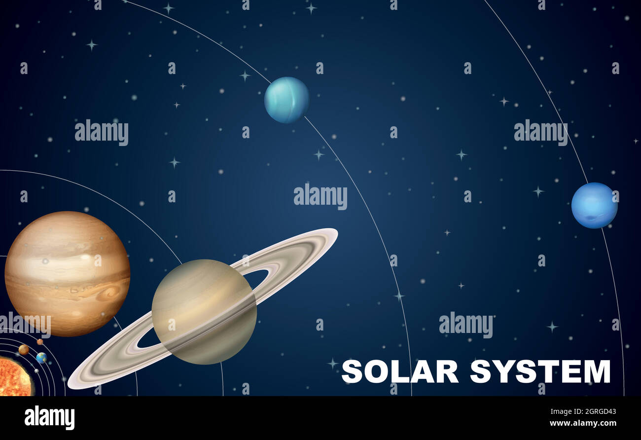 Solar system concept scence Stock Vector Image & Art - Alamy