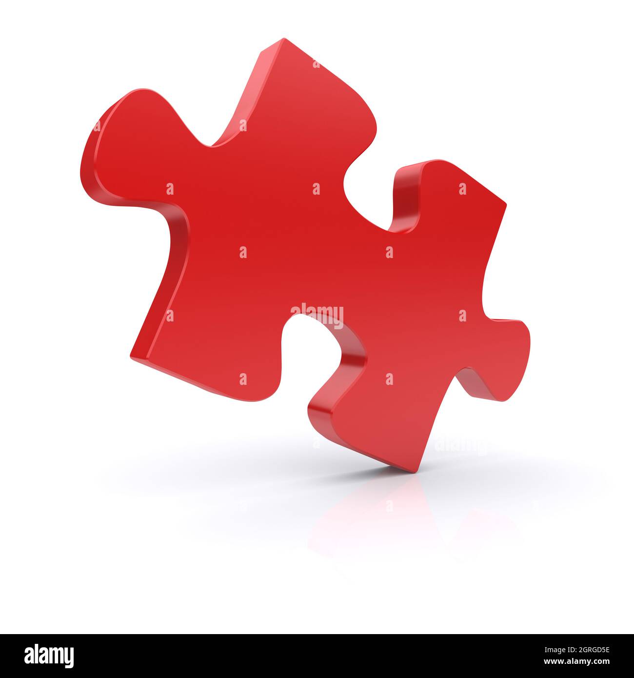 Red puzzle on a white background. 3d rendered image Stock Photo - Alamy