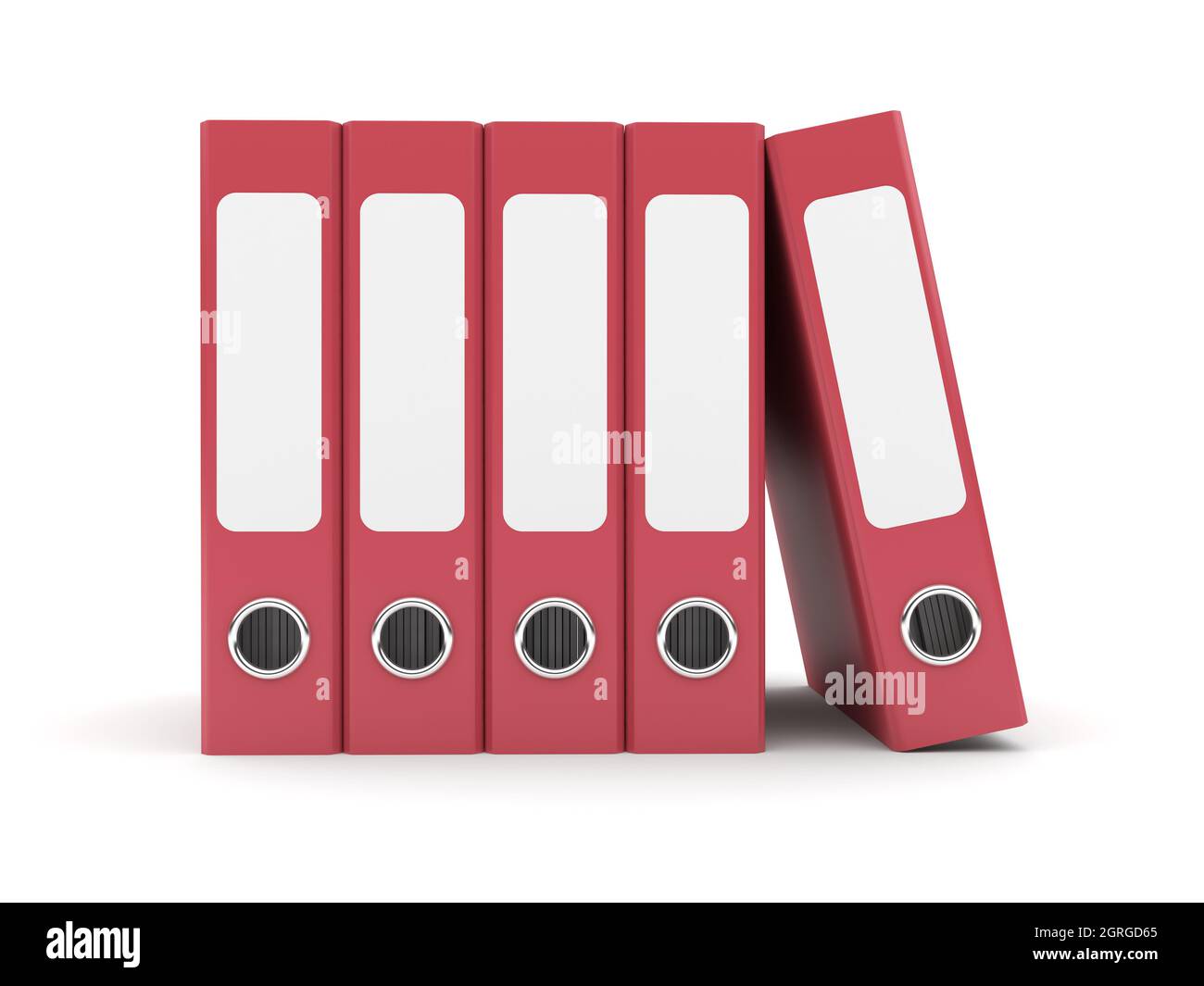 Red office folders. 3d rendered image Stock Photo - Alamy