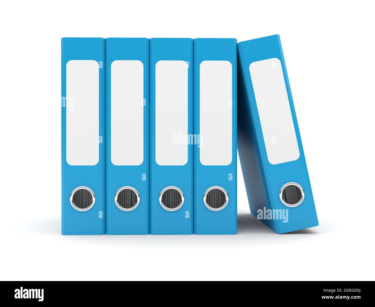 Blue office folders. 3d rendered image Stock Photo - Alamy
