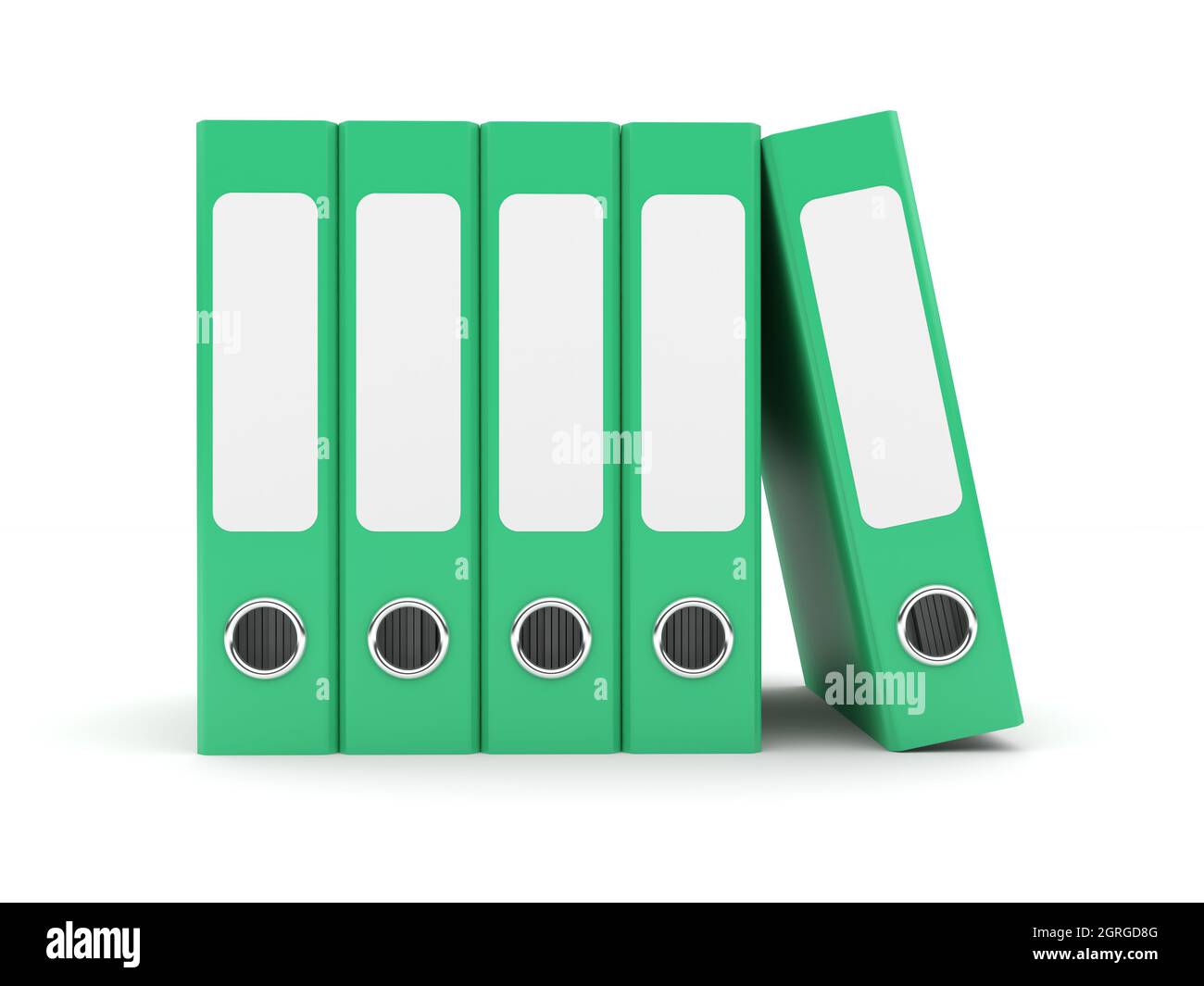 Green office folders. 3d rendered image Stock Photo - Alamy