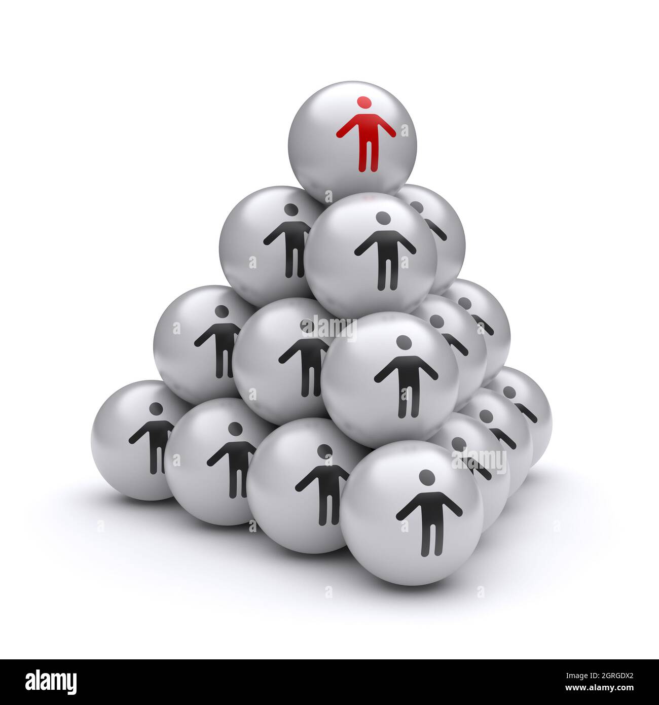 The leader at the top of the pyramid. 3d illustration Stock Photo - Alamy