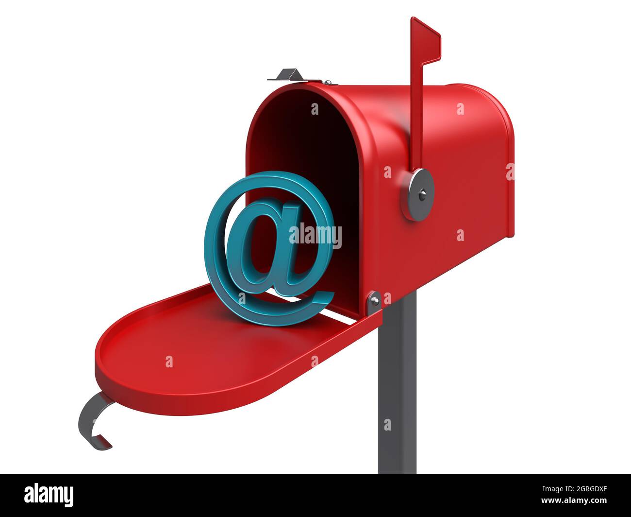 e-mail. Red internet mailbox, isolated. 3d rendered image Stock Photo ...