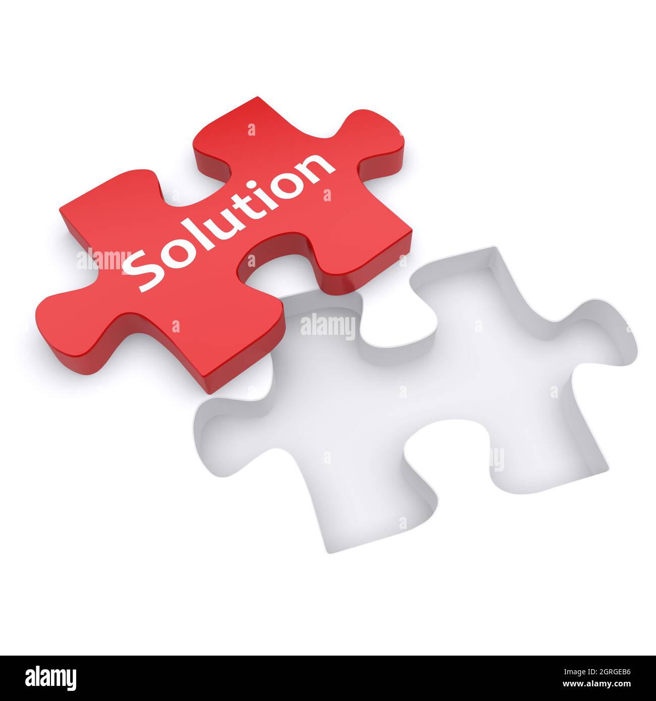 Red jigsaw puzzle. Conceptual 3d rendered illustration Stock Photo - Alamy