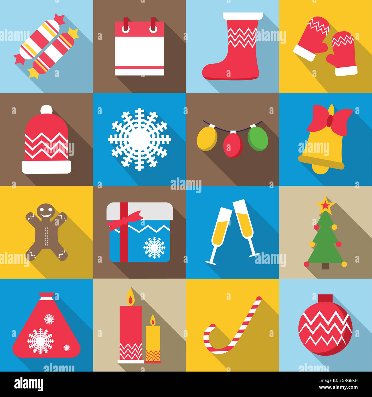 Christmas icons set, flat style Stock Vector Image & Art - Alamy