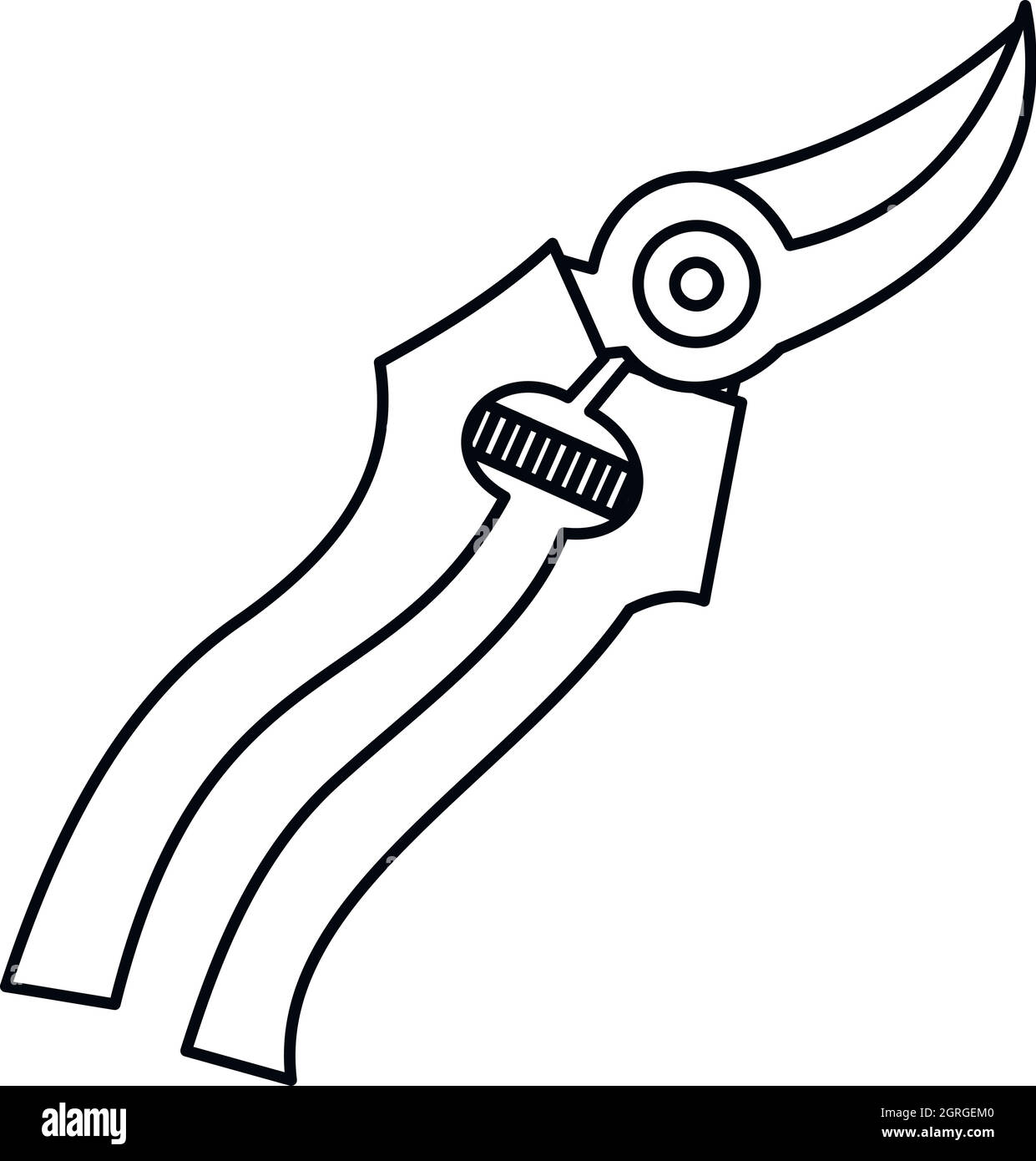 Pruning secateurs icon outline Cut Out Stock Images & Pictures - Alamy