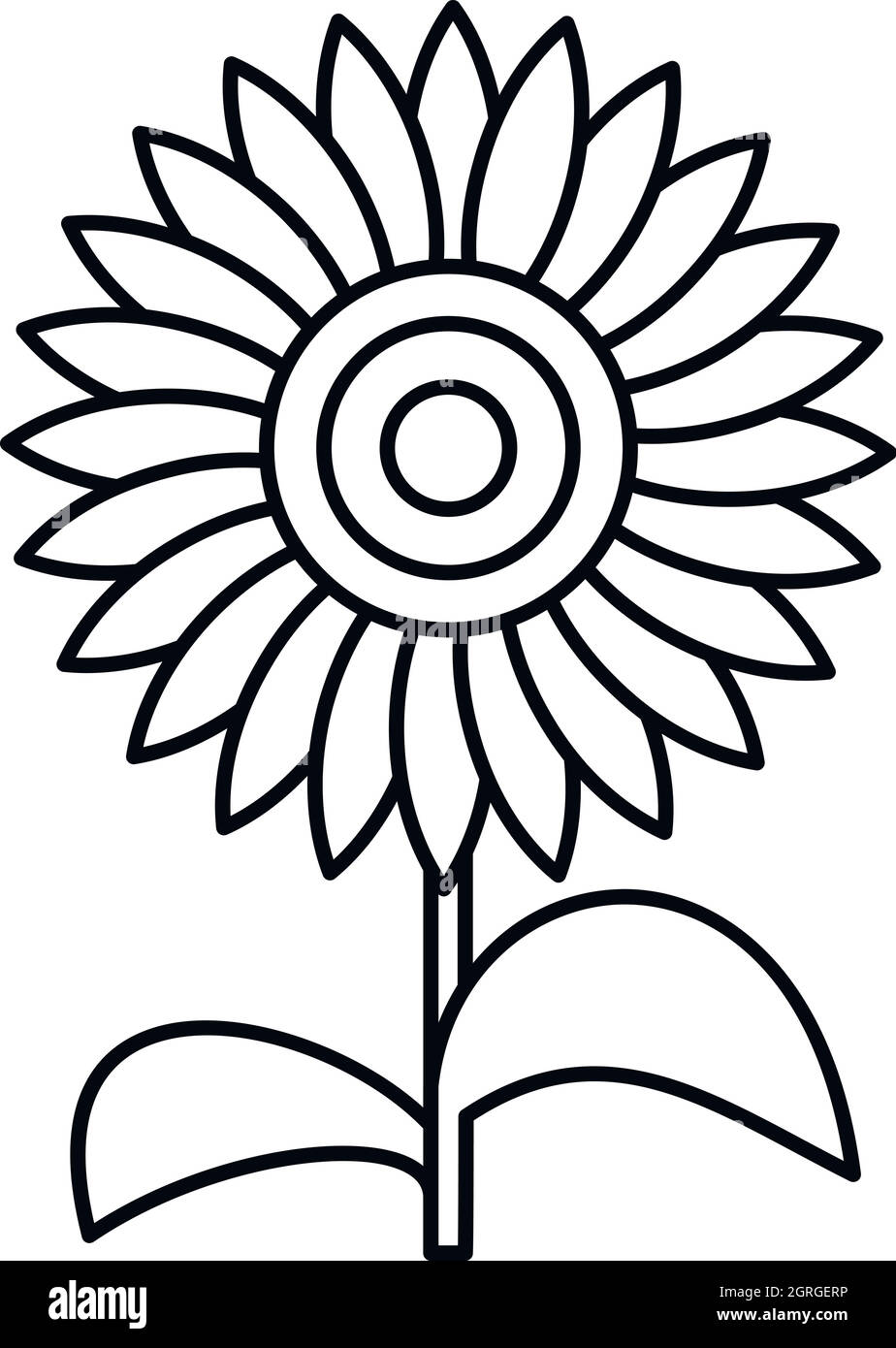 Sun flower icon, outline style Stock Vector Image & Art - Alamy