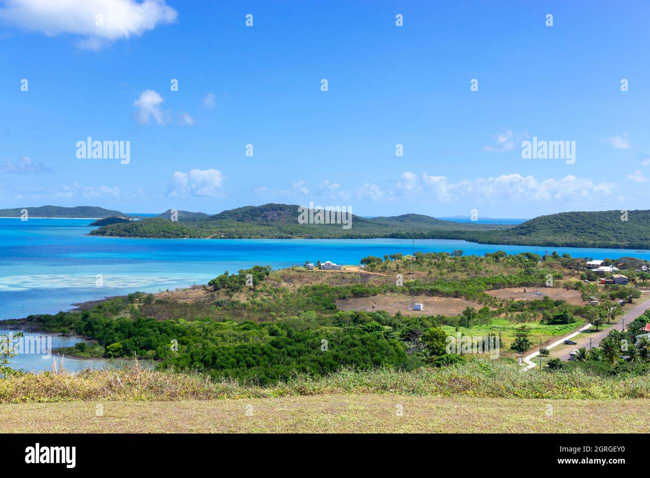 View of Thursday Island and surrounding islands from Green Hill Fort ...