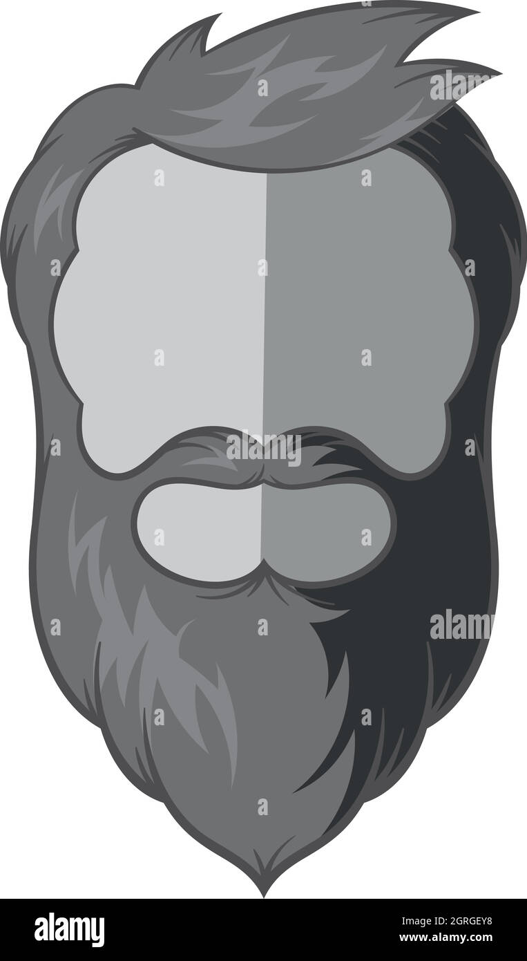 Avatar man with beard icon, black monochrome style Stock Vector Image ...