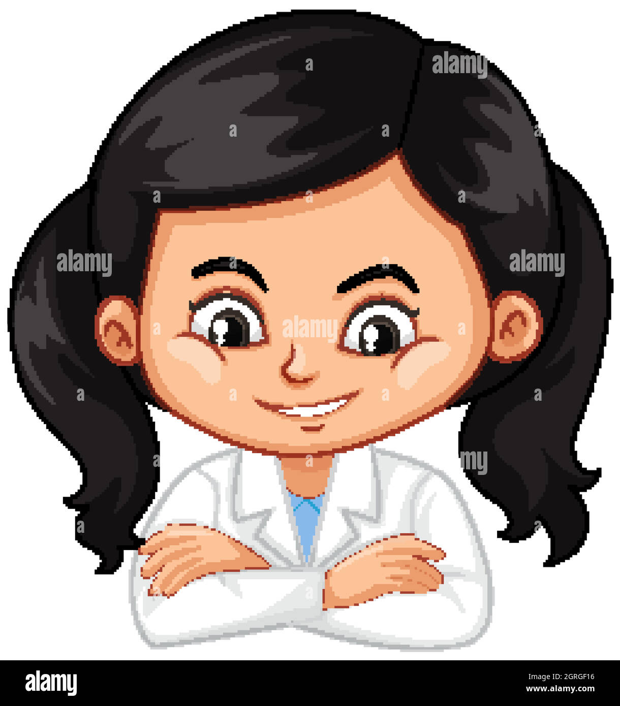 Cute girl in science gown on white background Stock Vector Image & Art ...