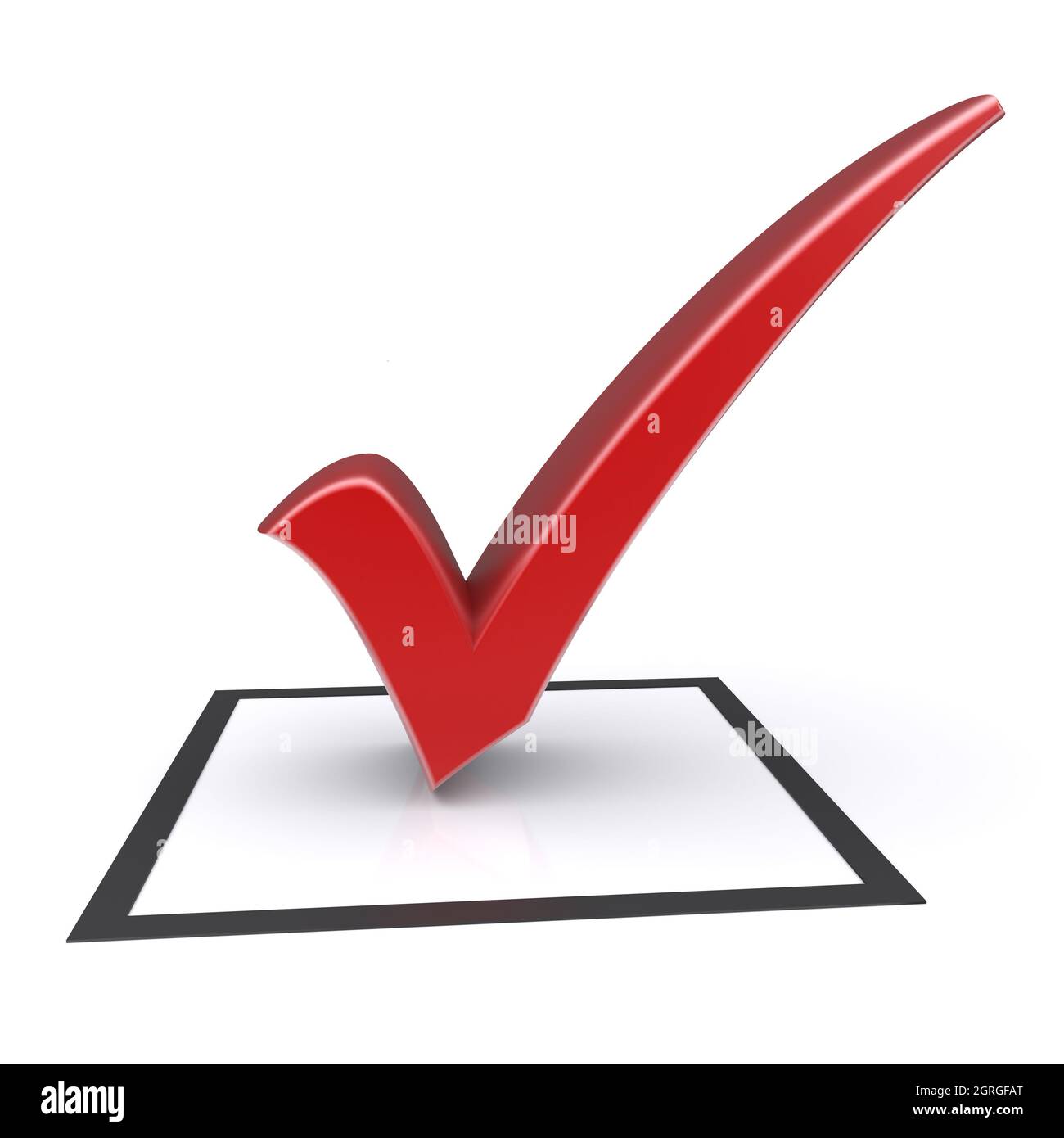 Isolated check box with check mark. 3d image Stock Photo - Alamy