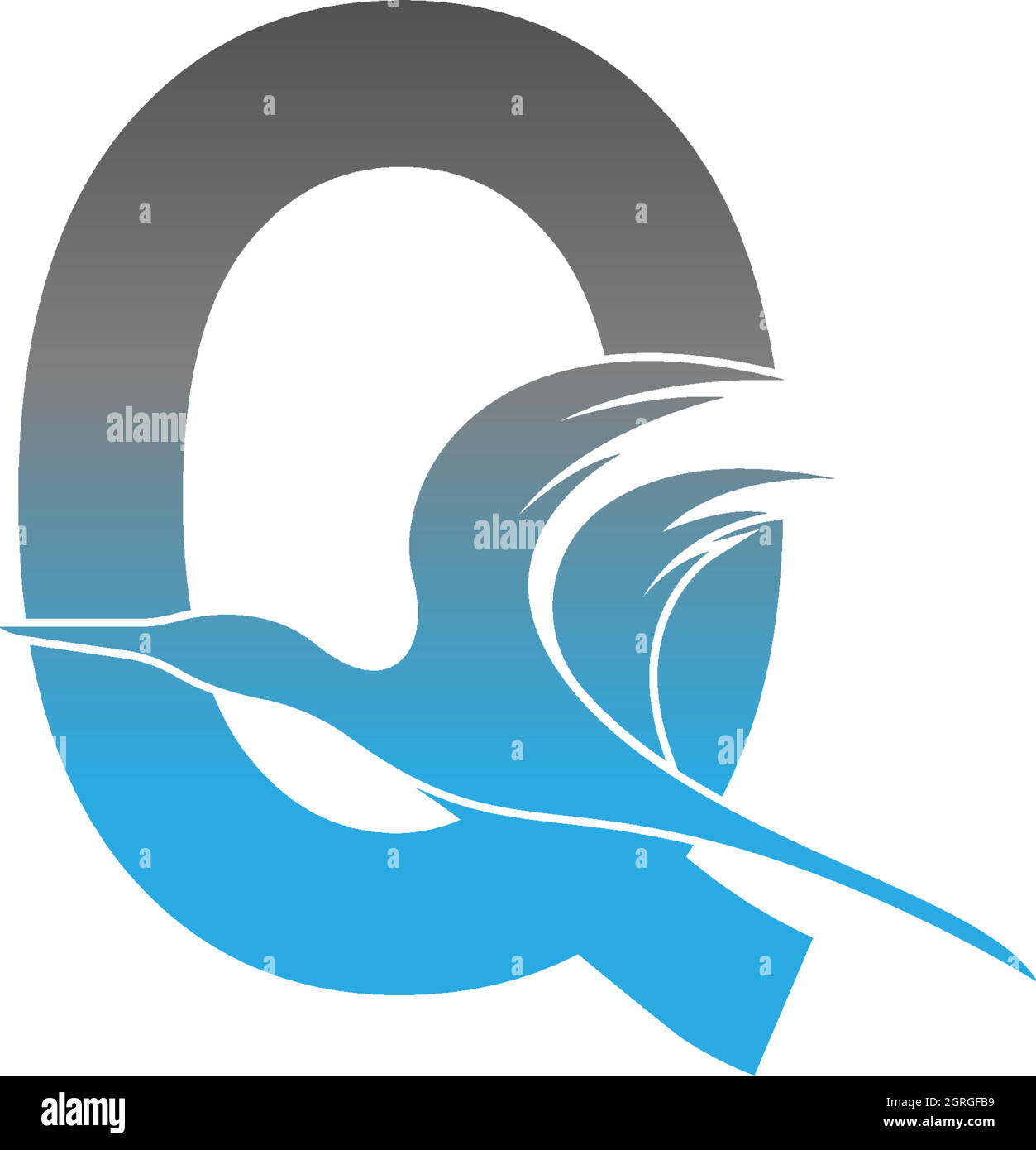 Letter Q logo with pelican bird icon design Stock Vector Image & Art ...