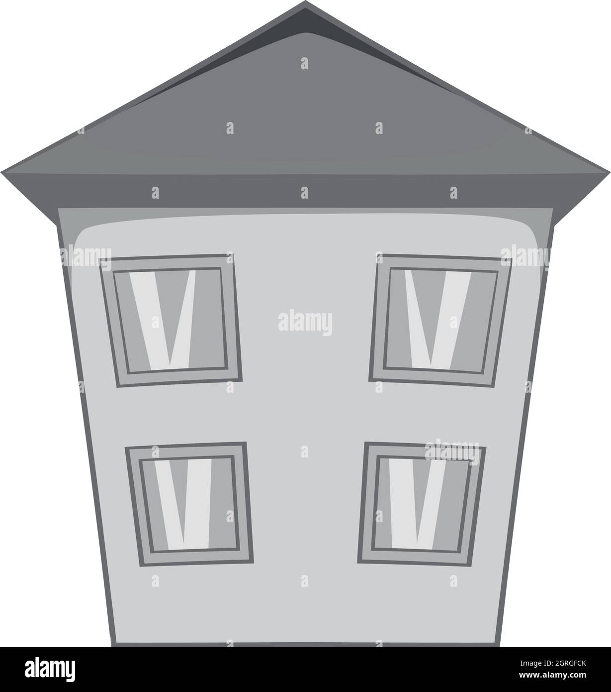 Two storey house icon, black monochrome style Stock Vector Image & Art ...