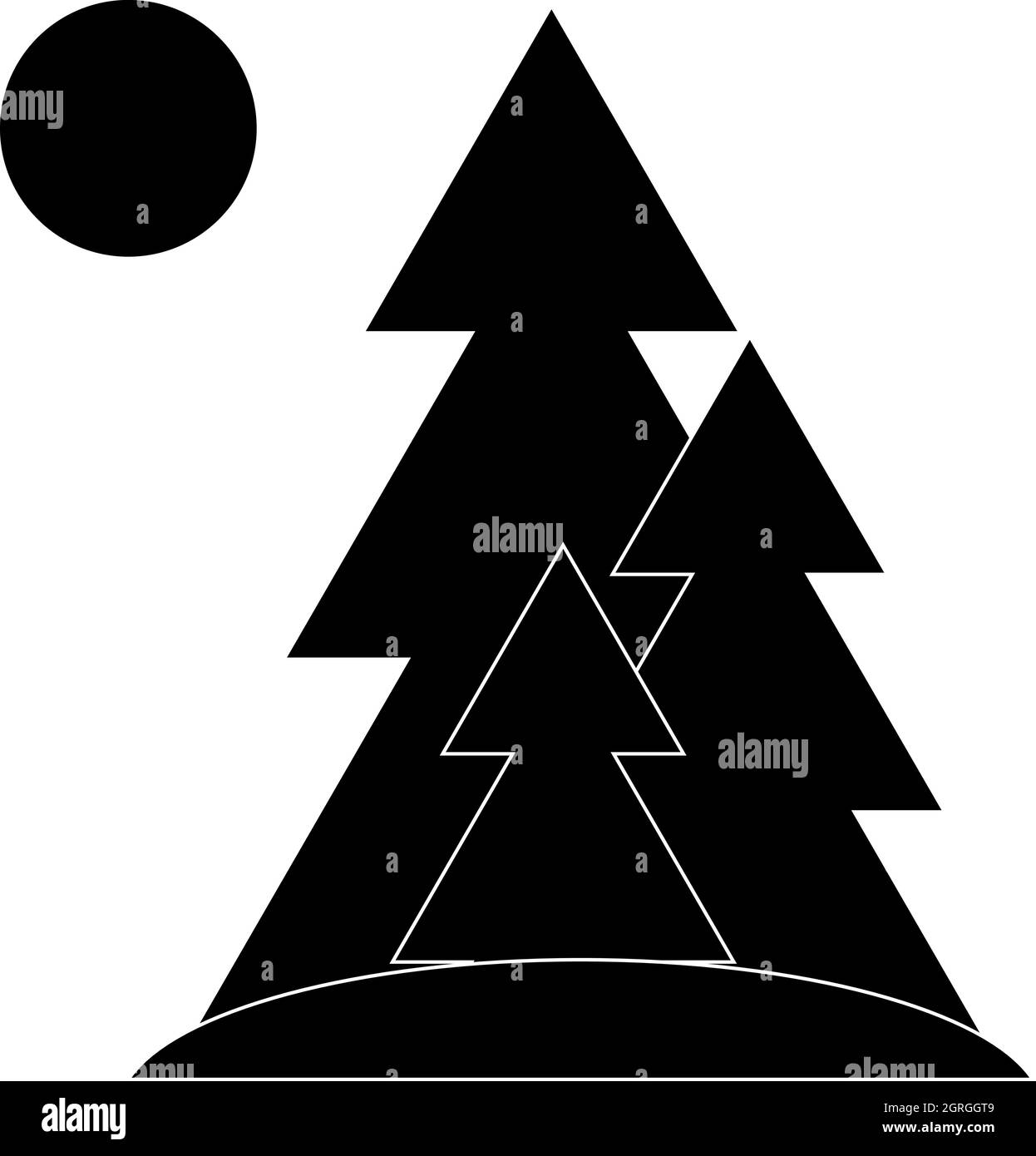 Tree icon simple element Black and White Stock Photos & Images - Alamy