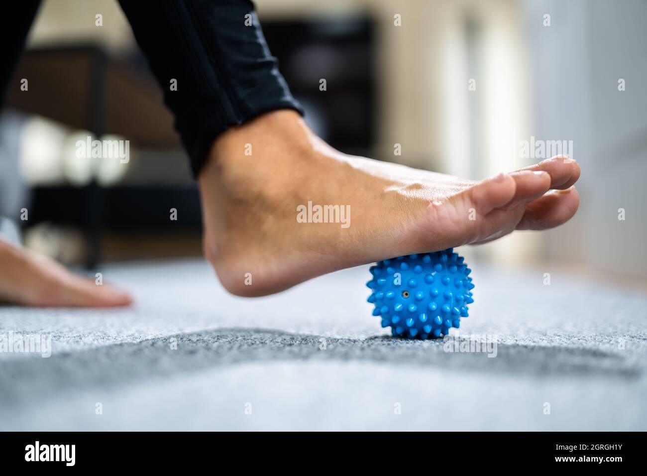 Feet Massage Using Trigger Point Spiky Massage Ball. Myofascial Release ...