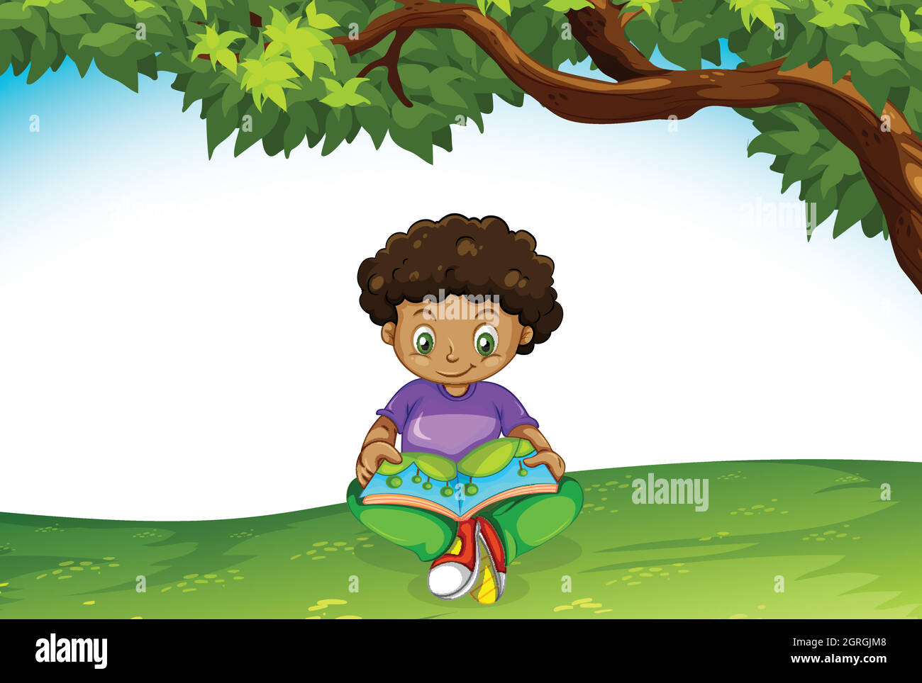 African boy reading a book Stock Vector Images - Alamy