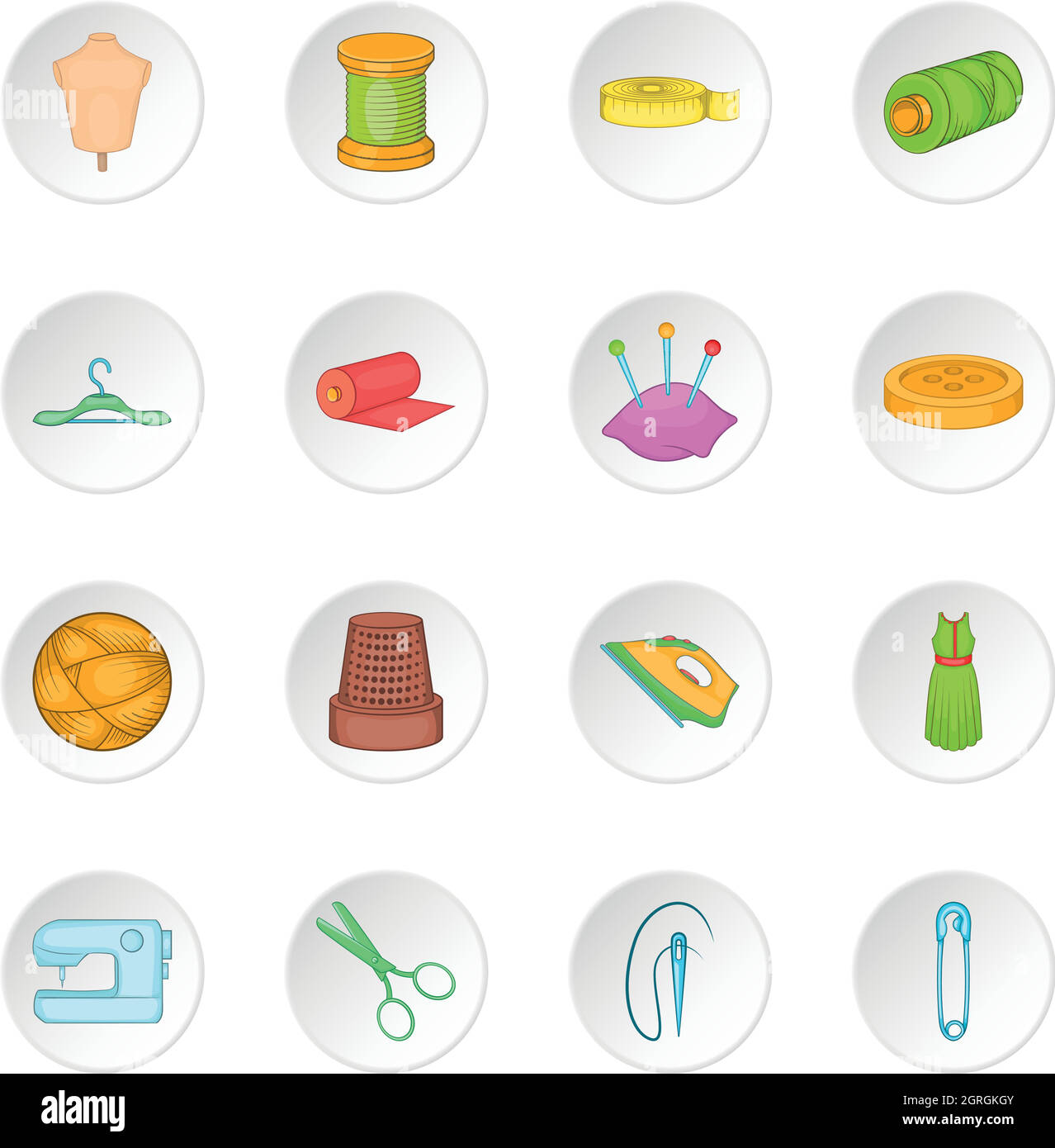 Tailoring icons set, cartoon style Stock Vector Image & Art - Alamy