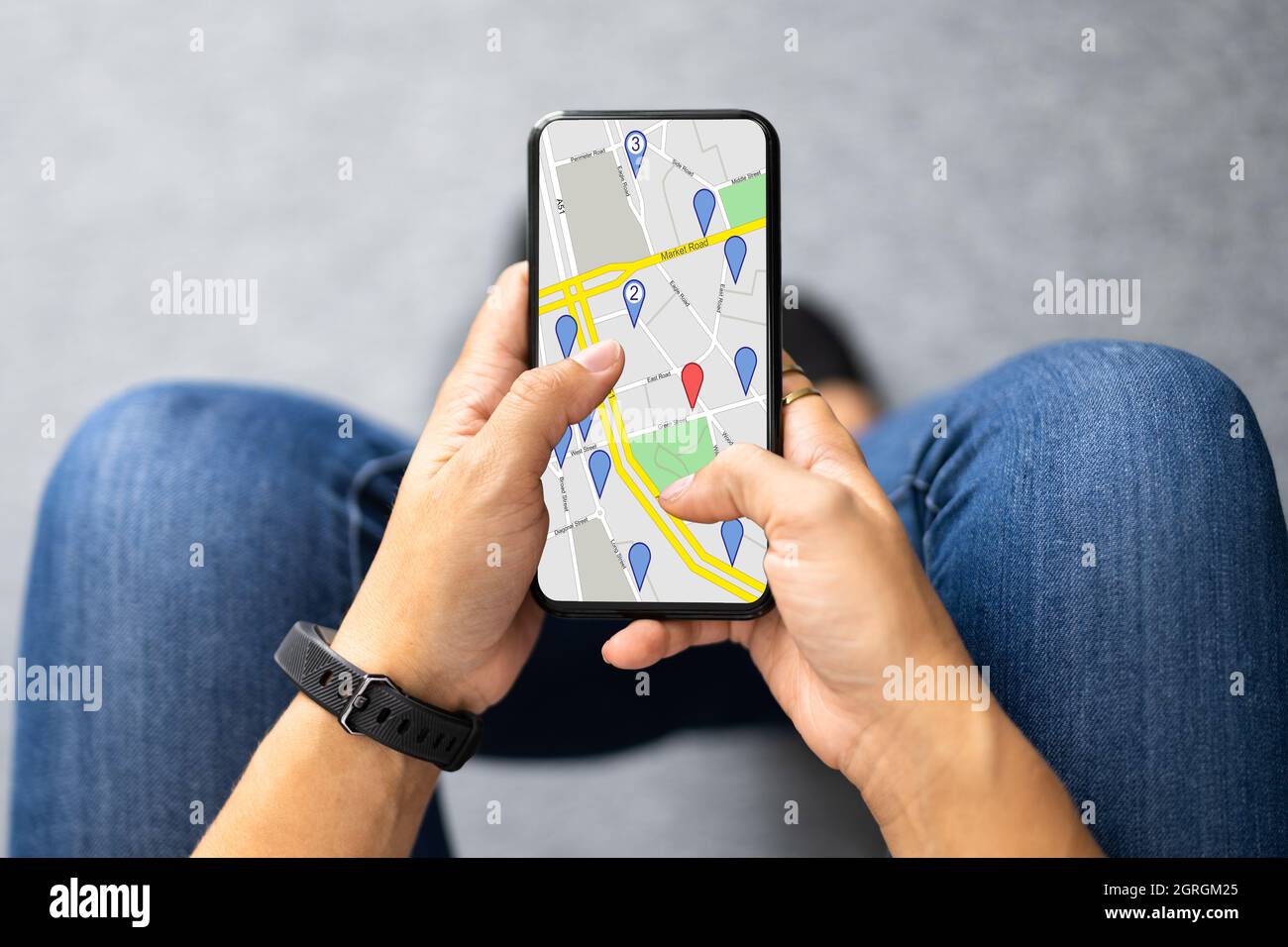 Mobile map navigation hi-res stock photography and images - Alamy