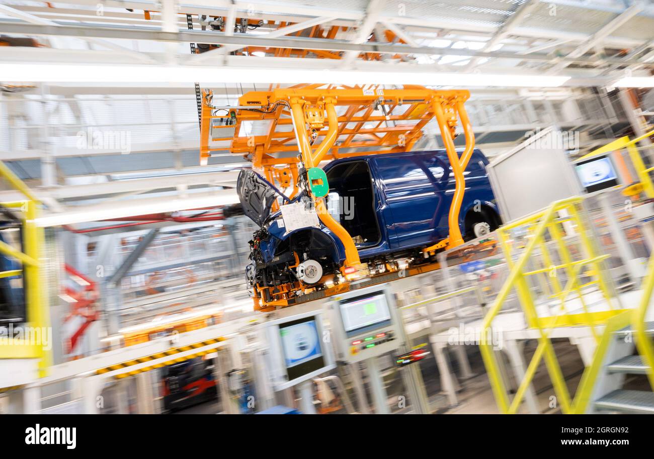 Hanover, Germany. 01st Oct, 2021. A VW Transporter T7 goes through ...