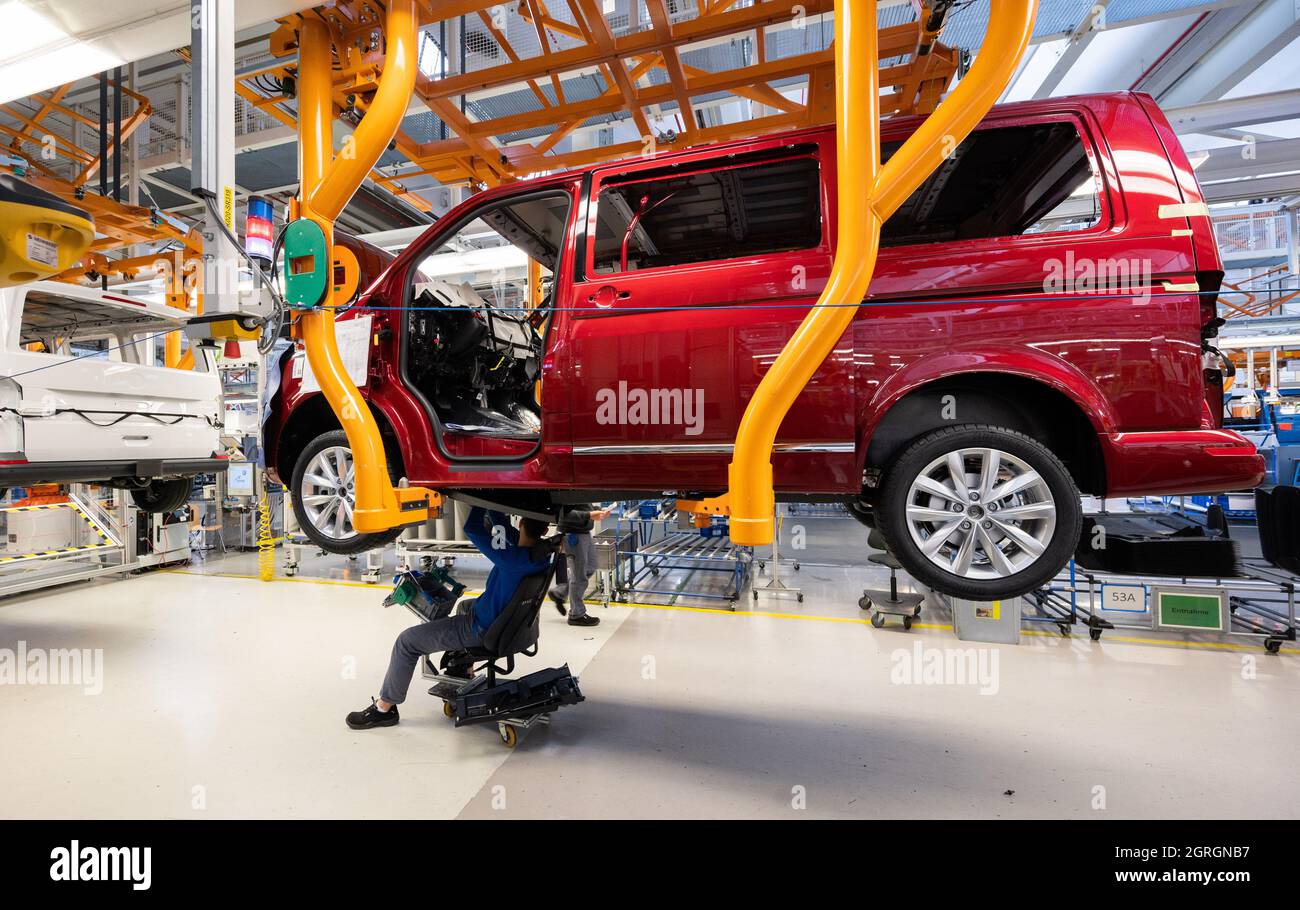 Hanover, Germany. 01st Oct, 2021. A VW Transporter goes through ...