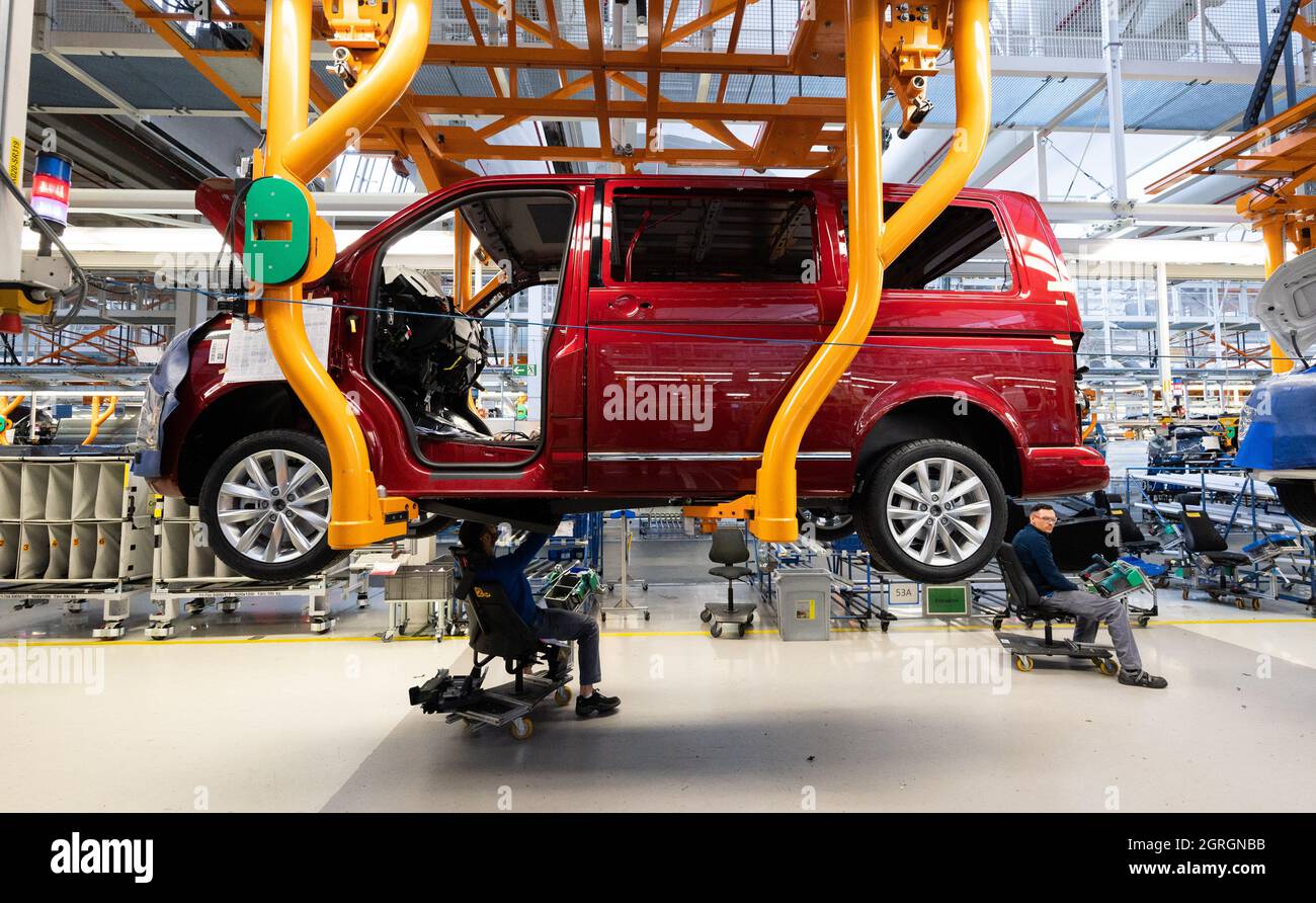 Hanover, Germany. 01st Oct, 2021. A VW Transporter goes through ...