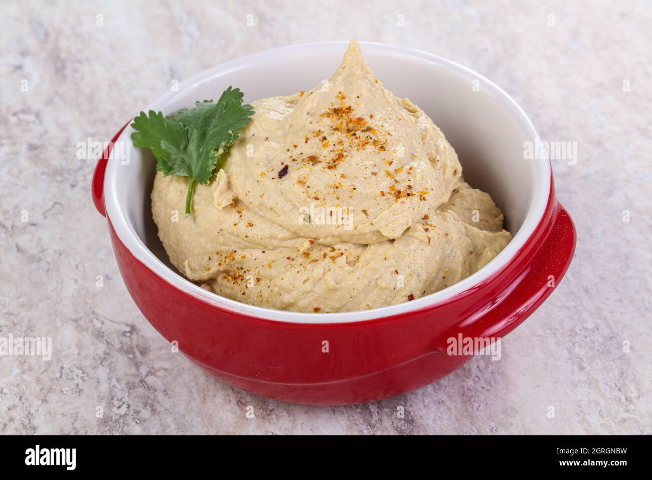 Vegan cuisine – Traditional Jewish Hummus with olive oil Stock Photo ...