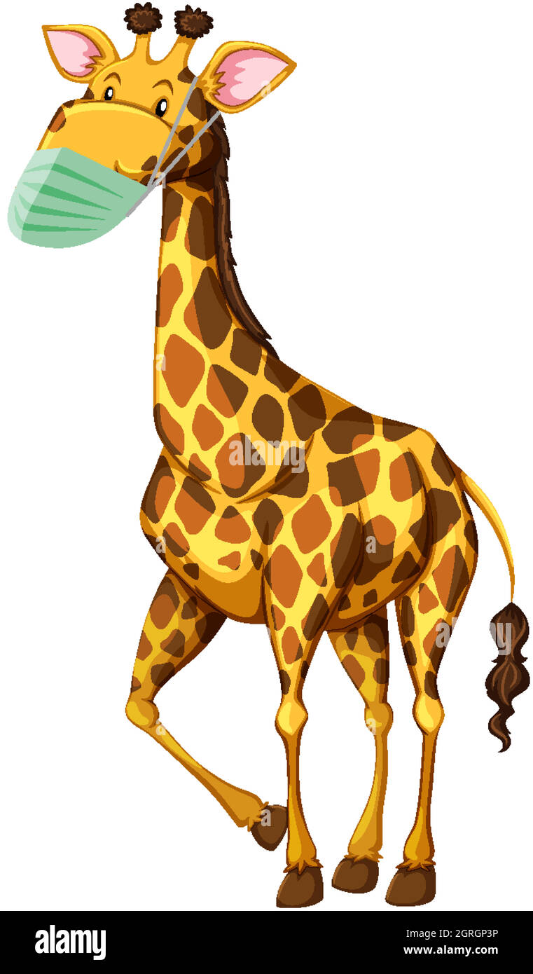 Giraffe cartoon charater wearing mask Stock Vector Image & Art - Alamy