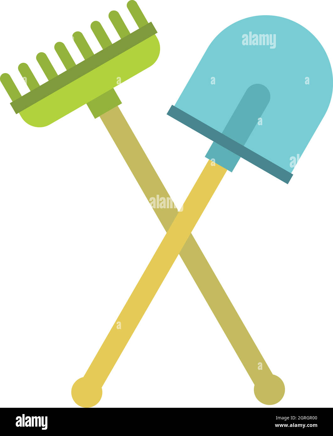 Shovel and rake icon, flat style Stock Vector Image & Art - Alamy