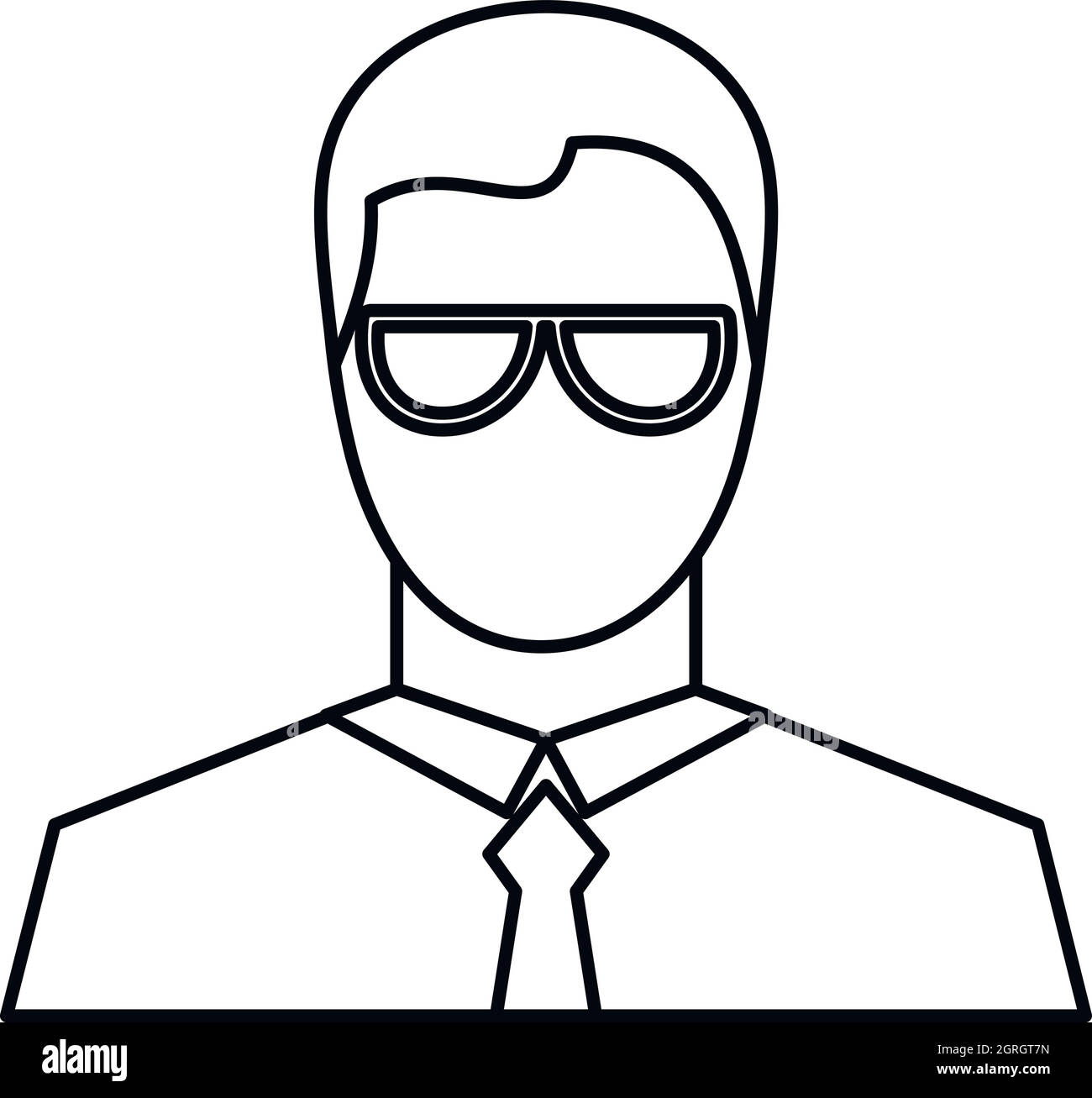 Worker tie icon outline hi-res stock photography and images - Alamy