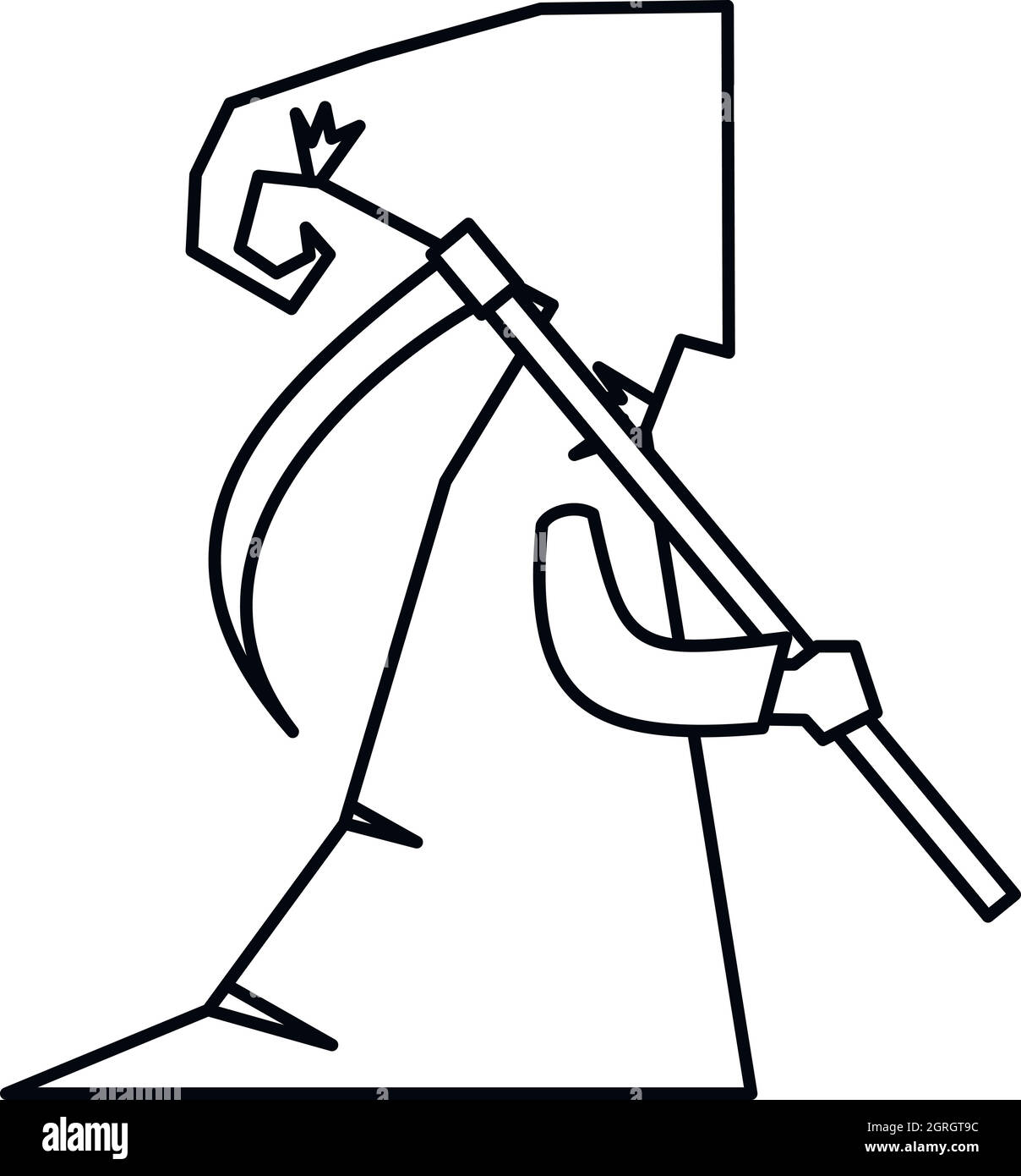 Death with scythe icon, outline style Stock Vector Image & Art - Alamy
