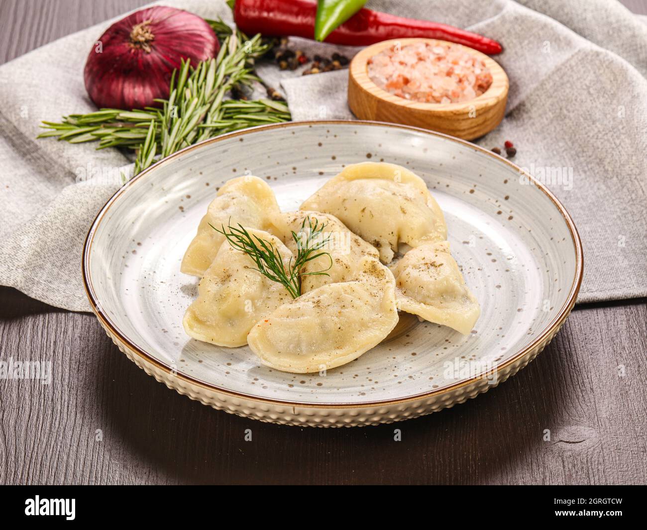 Traditional Varenyky dumplings with mashed potato Stock Photo - Alamy