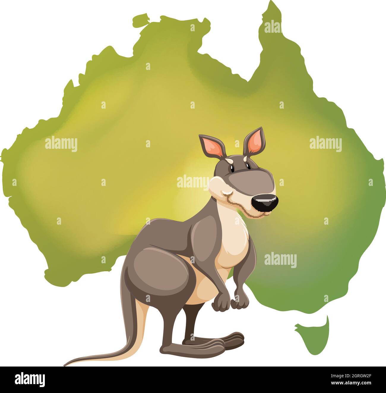 Australia map cartoon hi-res stock photography and images - Alamy