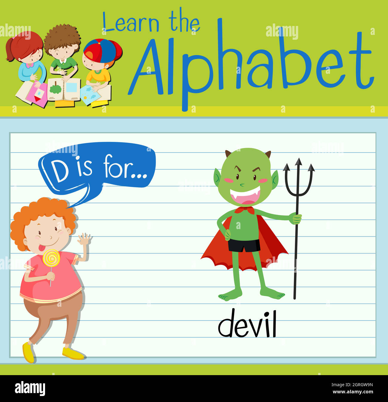 Flashcard letter D is for devil Stock Vector Image & Art - Alamy