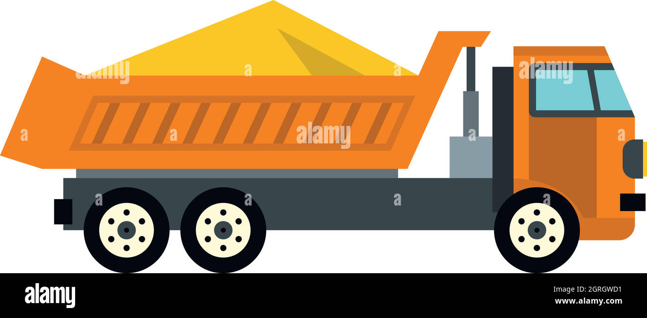 Truck with sand icon, flat style Stock Vector Image & Art - Alamy