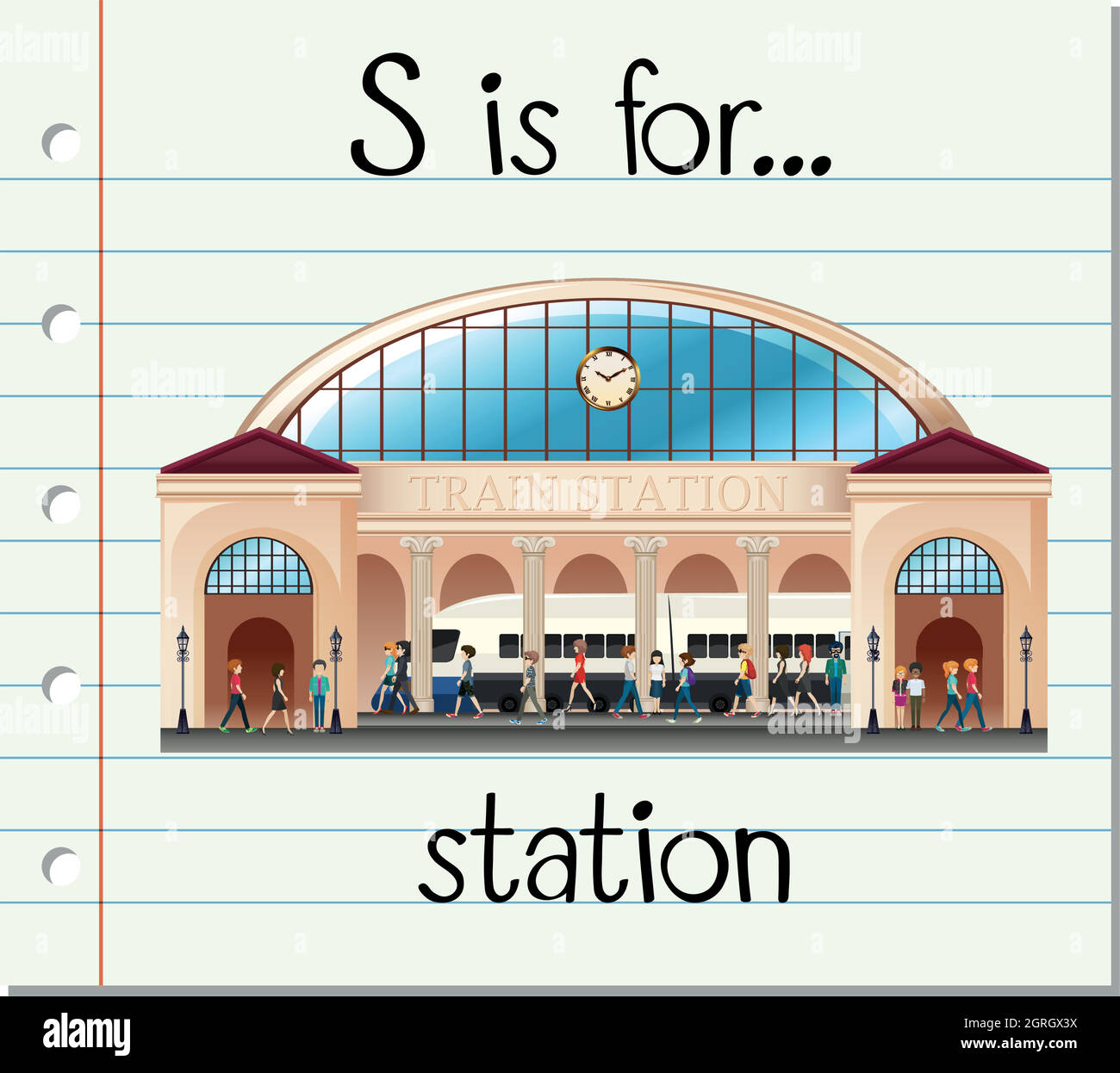Flashcard letter S is for station Stock Vector Image & Art - Alamy