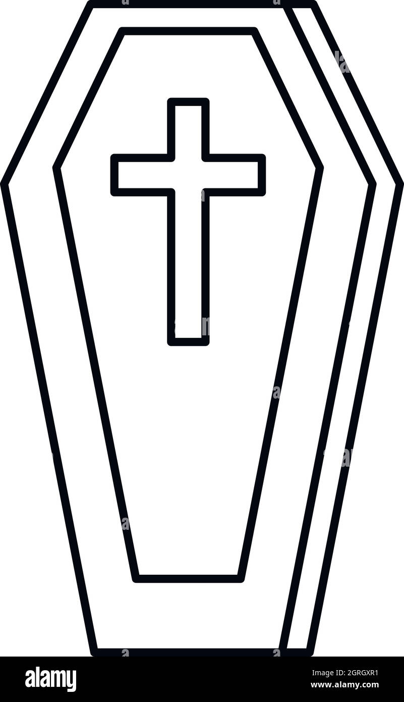 Coffin icon, outline style Stock Vector Image & Art - Alamy