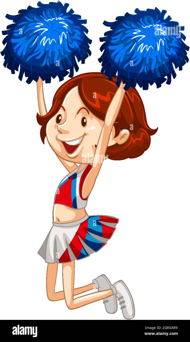 Athlete doing cheerleading on white background Stock Vector Image & Art ...