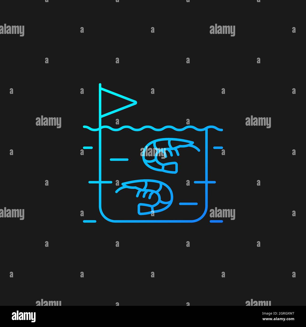 Shrimp farming gradient vector icon for dark theme Stock Vector Image ...