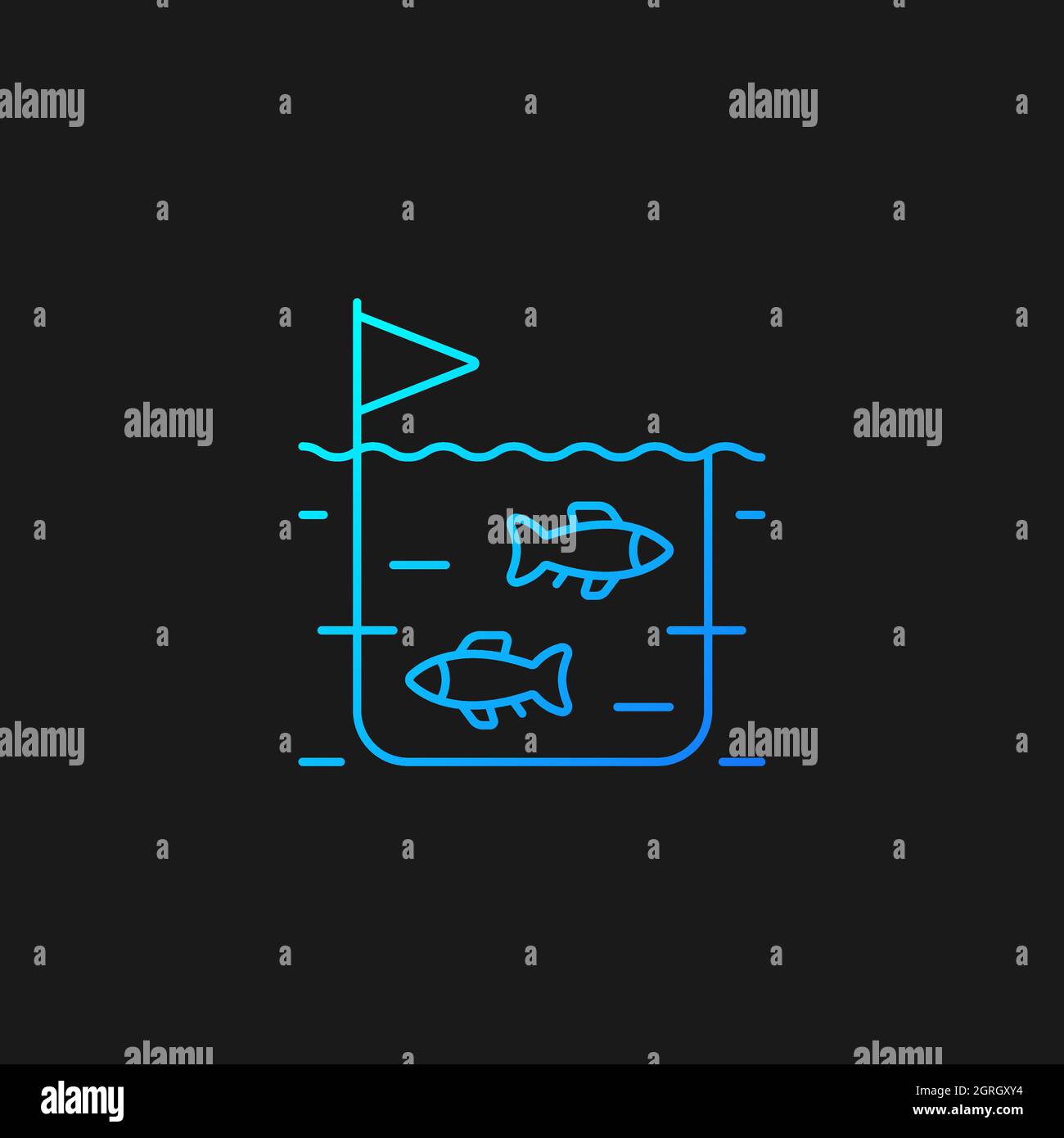 Fish farming gradient vector icon for dark theme Stock Vector Image ...