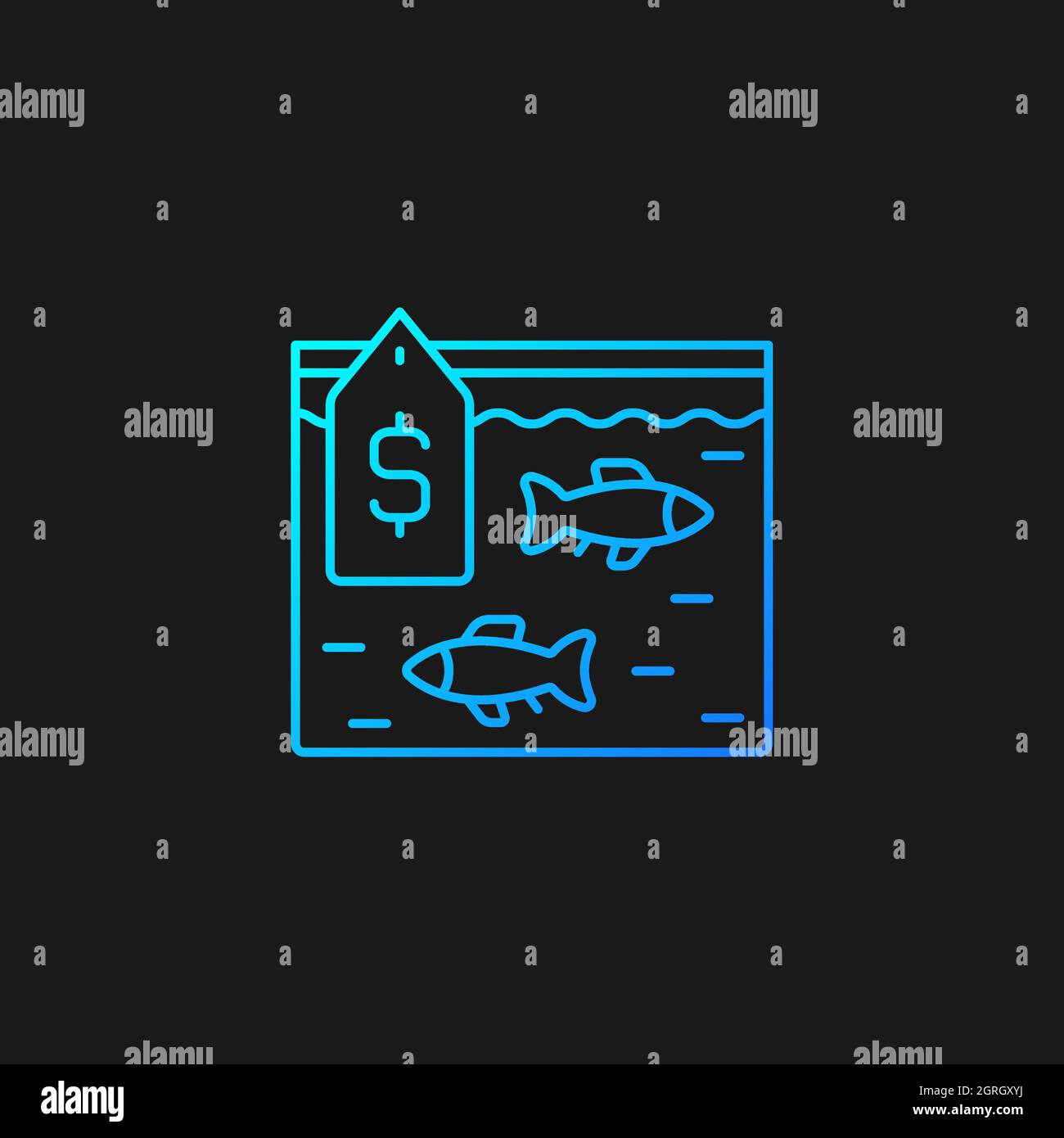Live fish trade gradient vector icon for dark theme Stock Vector Image ...