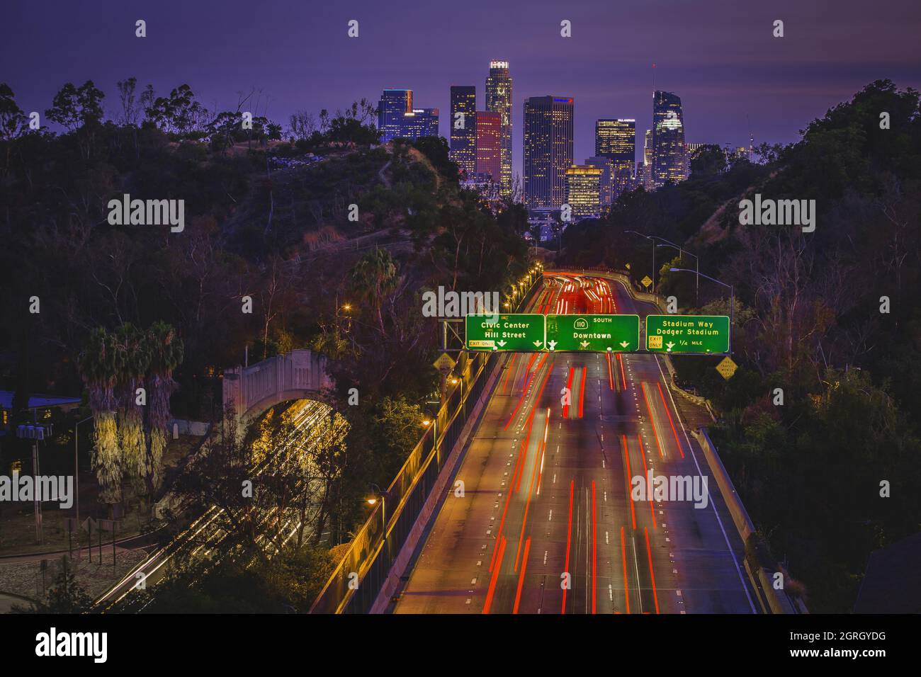 Aerial view 110 freeway hi-res stock photography and images - Alamy