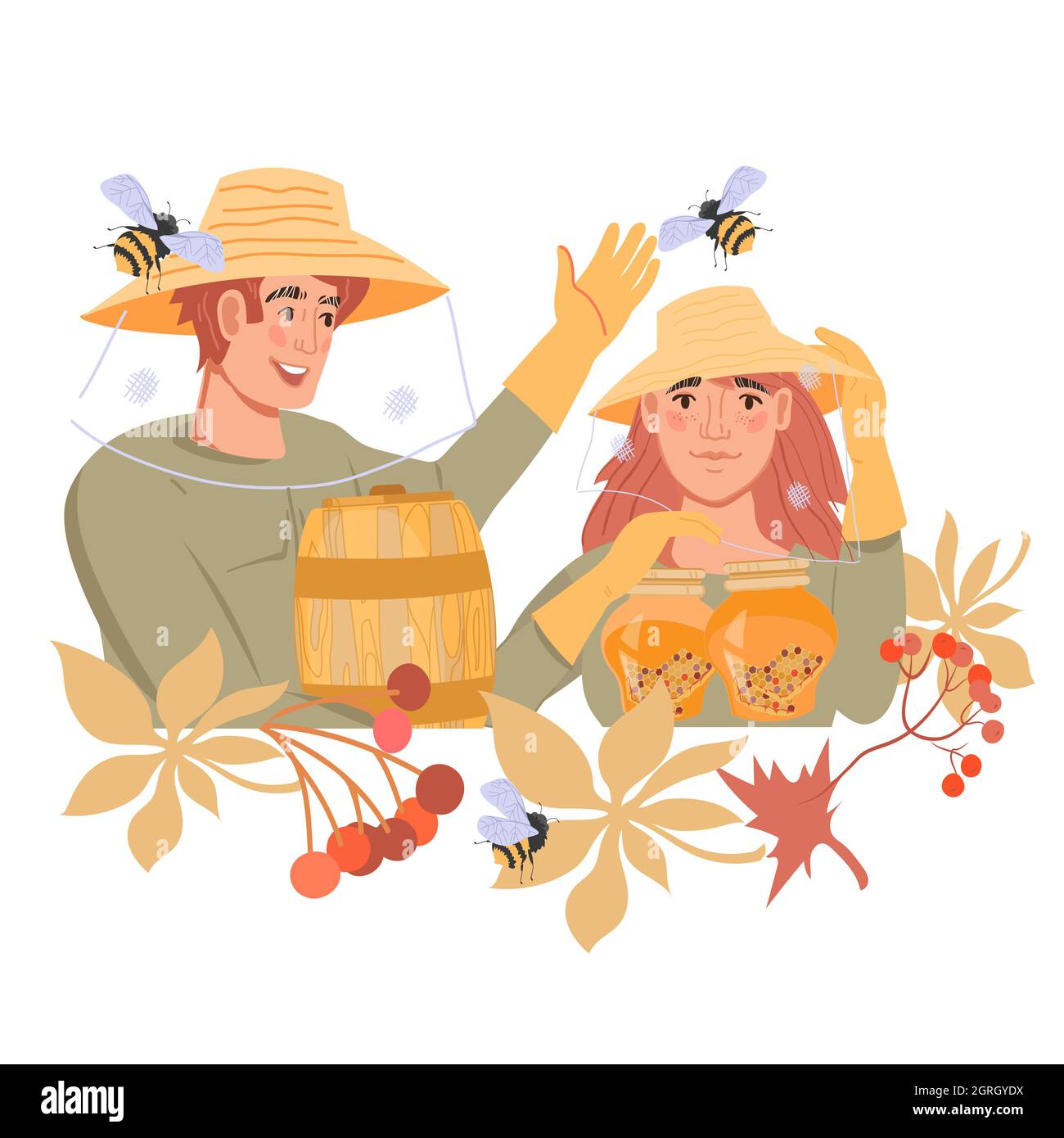 Emblem or banner element for beekeeping, honey proceeding and apiary ... Emblem or banner element for beekeeping, honey proceeding and apiary ...