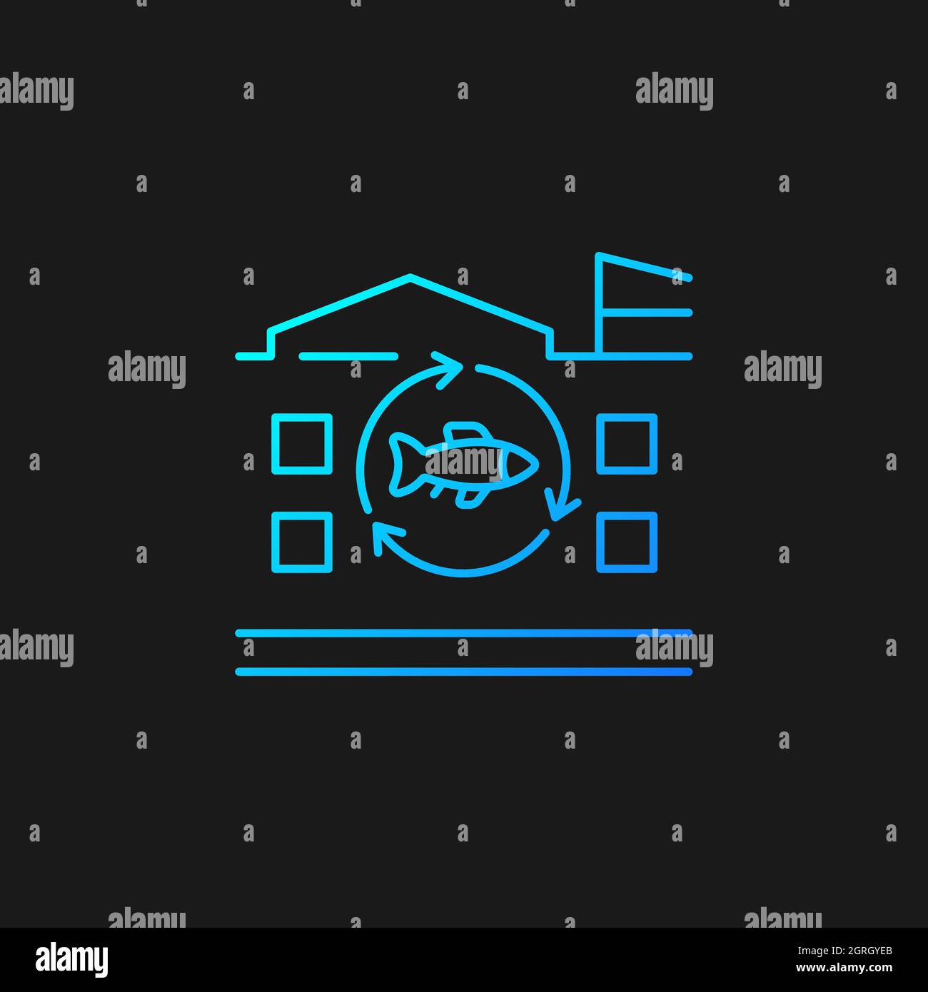 Fish processing plant gradient vector icon for dark theme Stock Vector ...