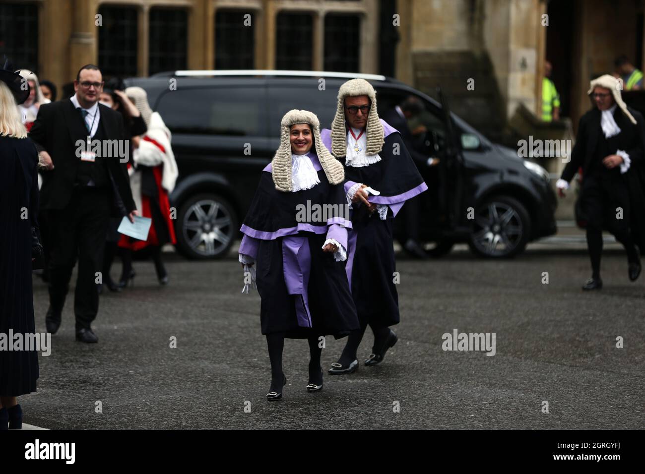 London, England, UK. 1st Oct, 2021. Judges arrive in Westminster Abbey ...