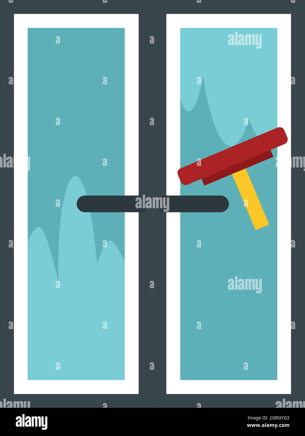 Brush washes a window icon, flat style Stock Vector Image & Art - Alamy