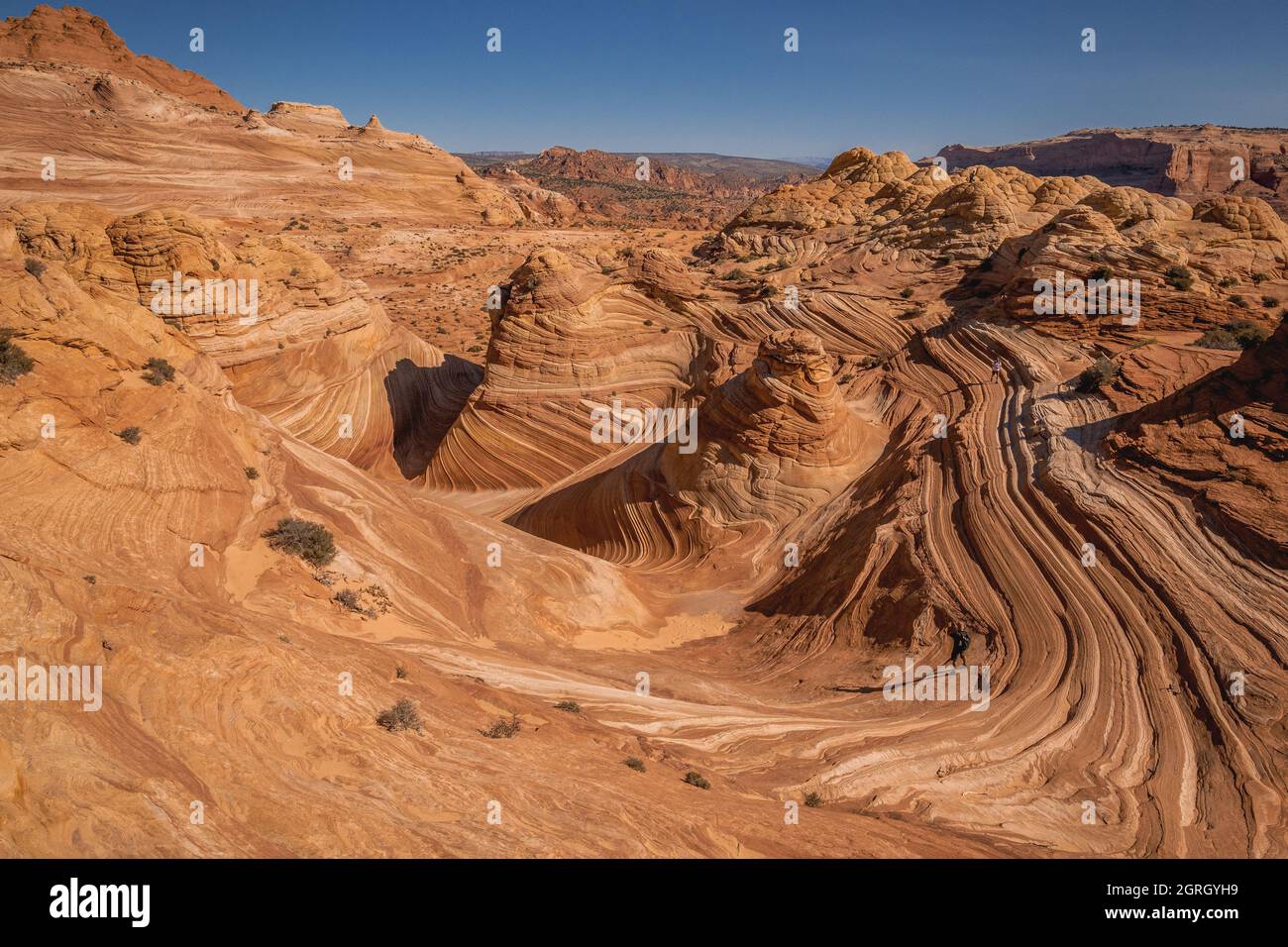 Upper view of The Wave at Vermillion Cliffs Stock Photo - Alamy