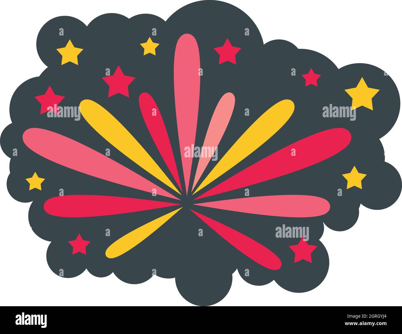 Fireworks line illustration Stock Vector Images - Alamy