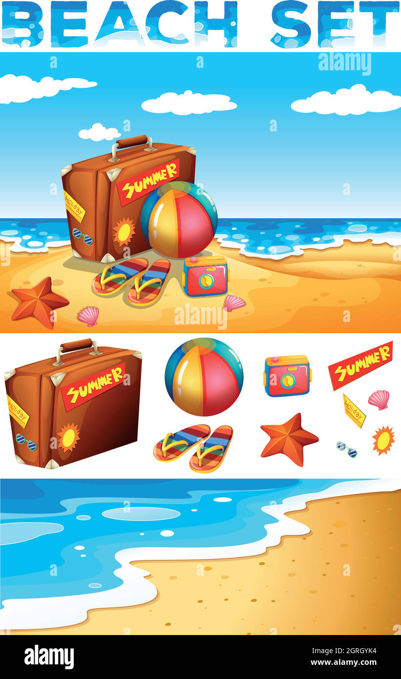 Vacation theme on the beach Stock Vector Image & Art - Alamy