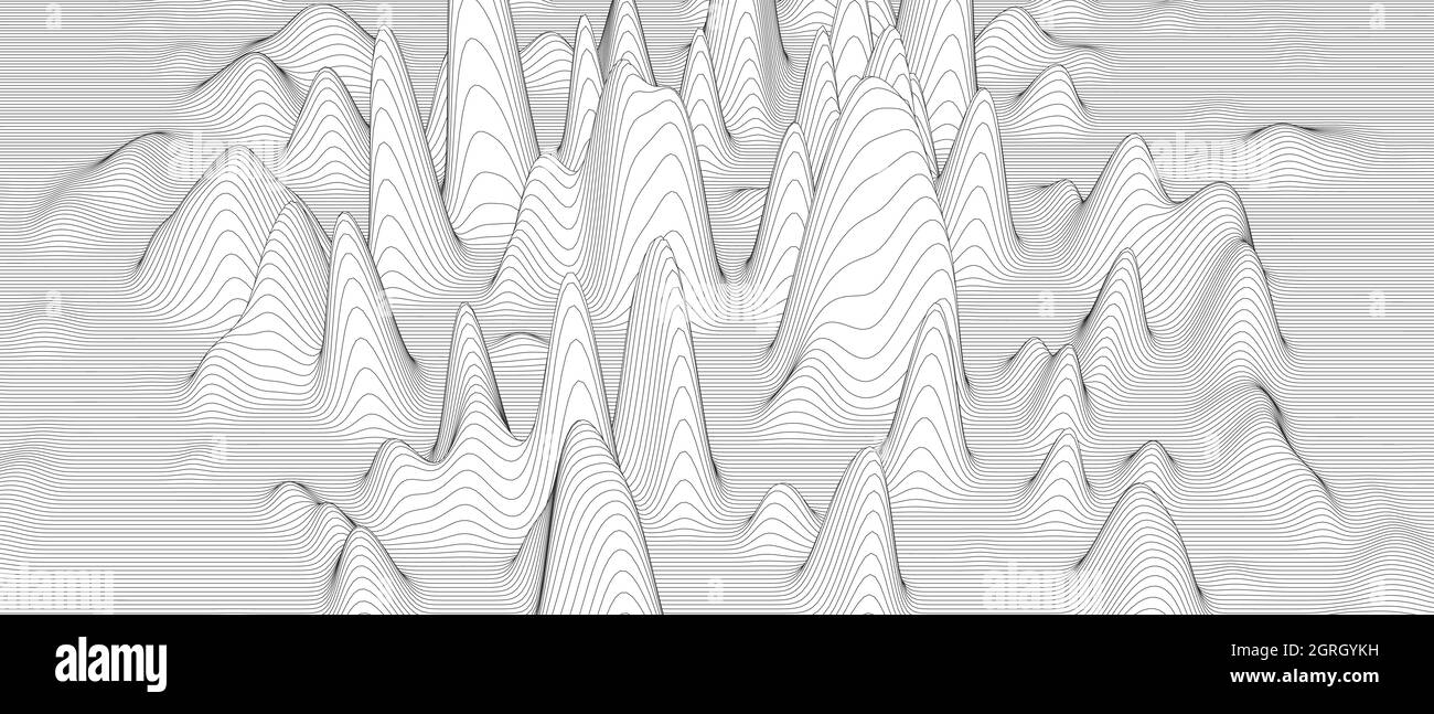 Abstract background with distorted line shapes on a white background ...